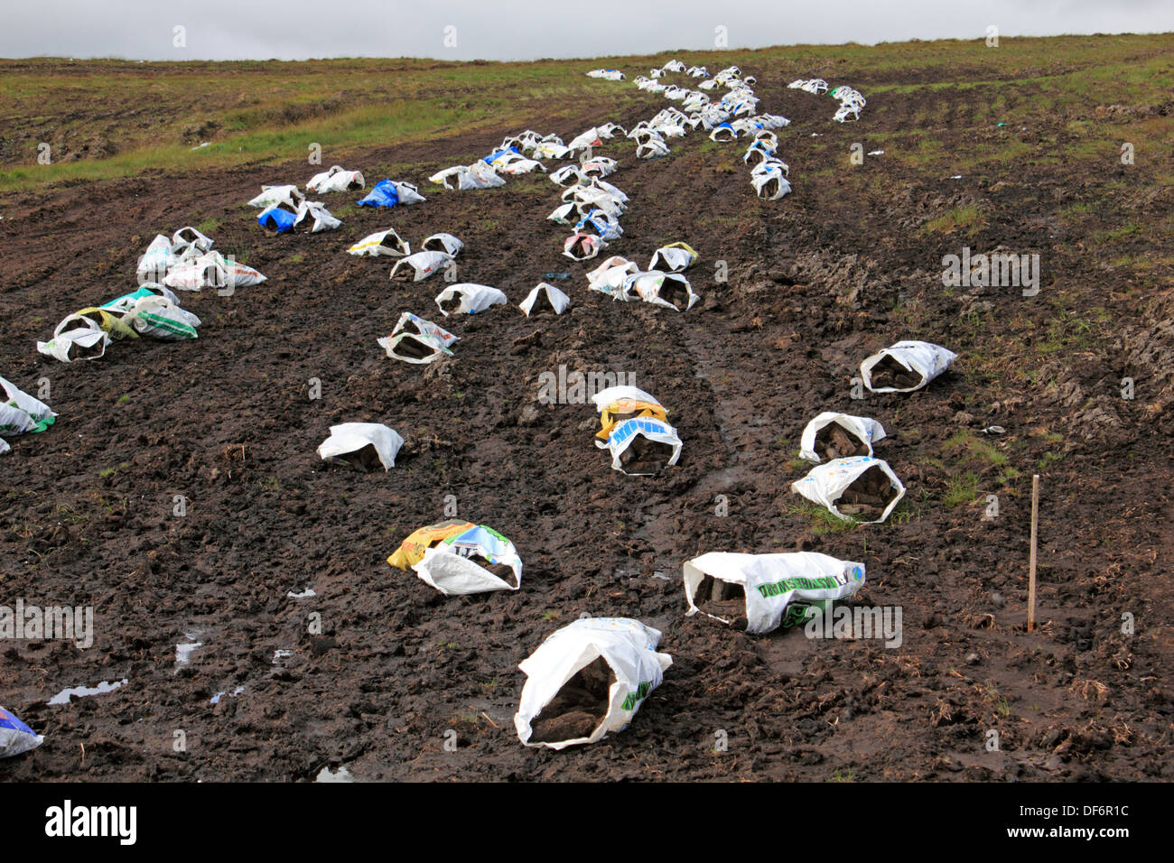 Bags turf peat blocks burning hi-res stock photography and images - Alamy