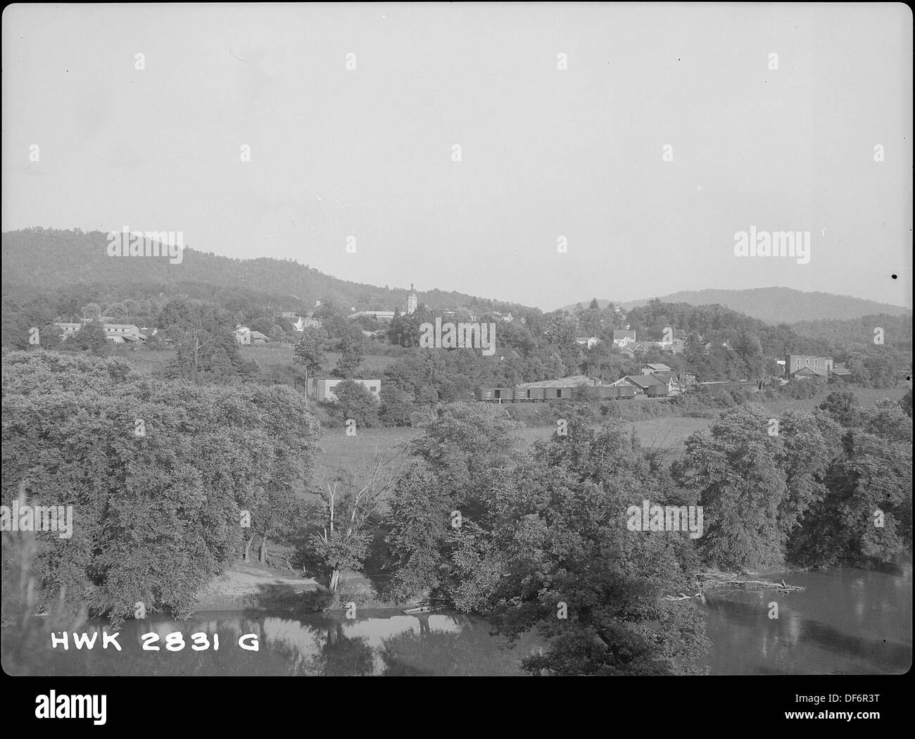 This photograph shows a scenic view overlooking Murphy, North Carolina ...