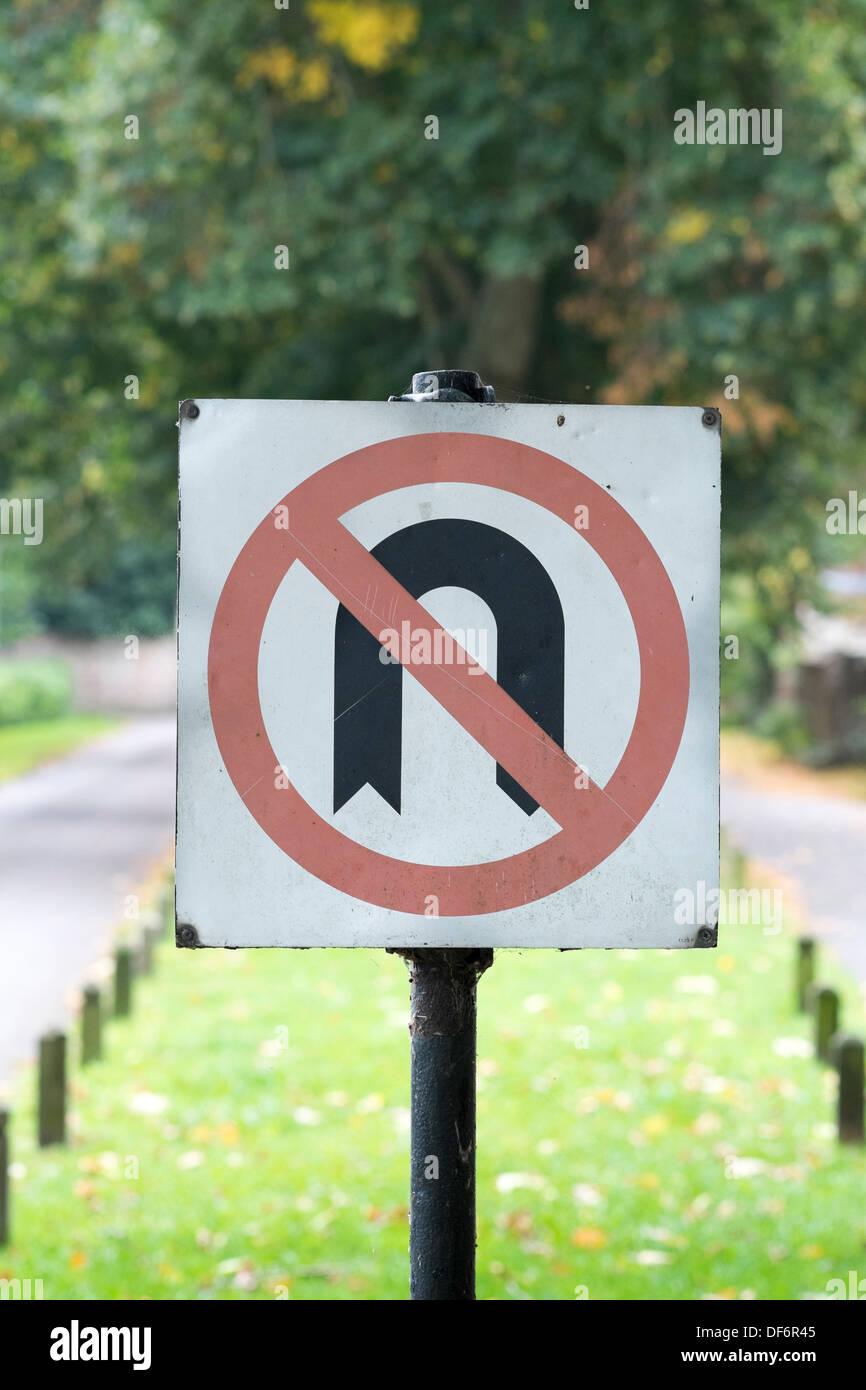 No U turn UK road sign Stock Photo - Alamy