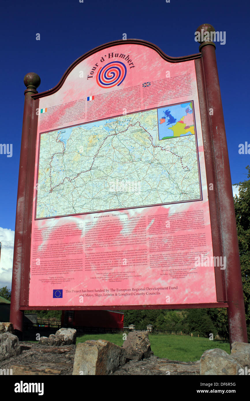 Tour d' humbert information board. Tourist route around Cloone the ...