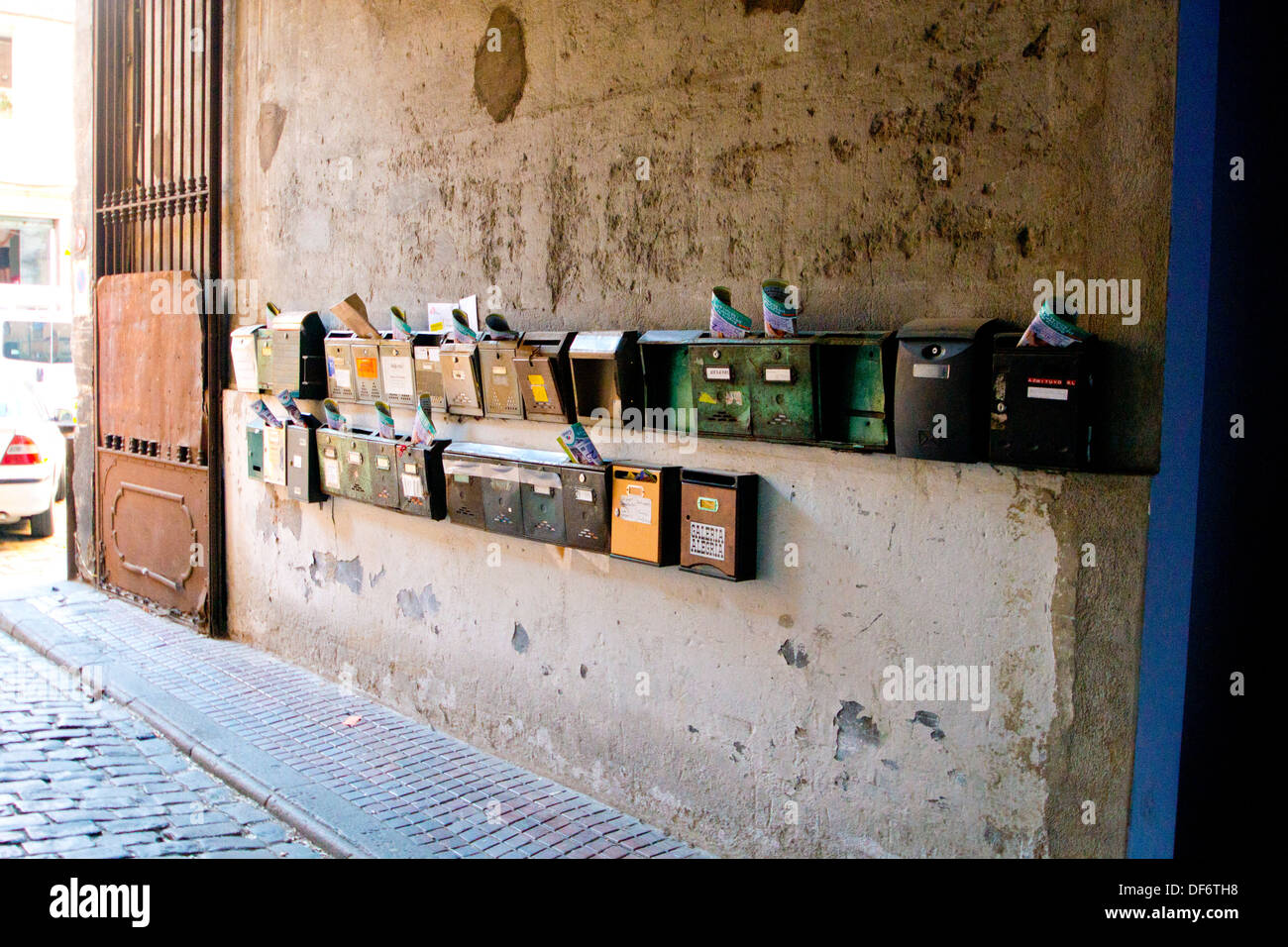 Europe,Spain, Barcelona, Mail, Mailboxes, Vintage,boxes, post Stock ...