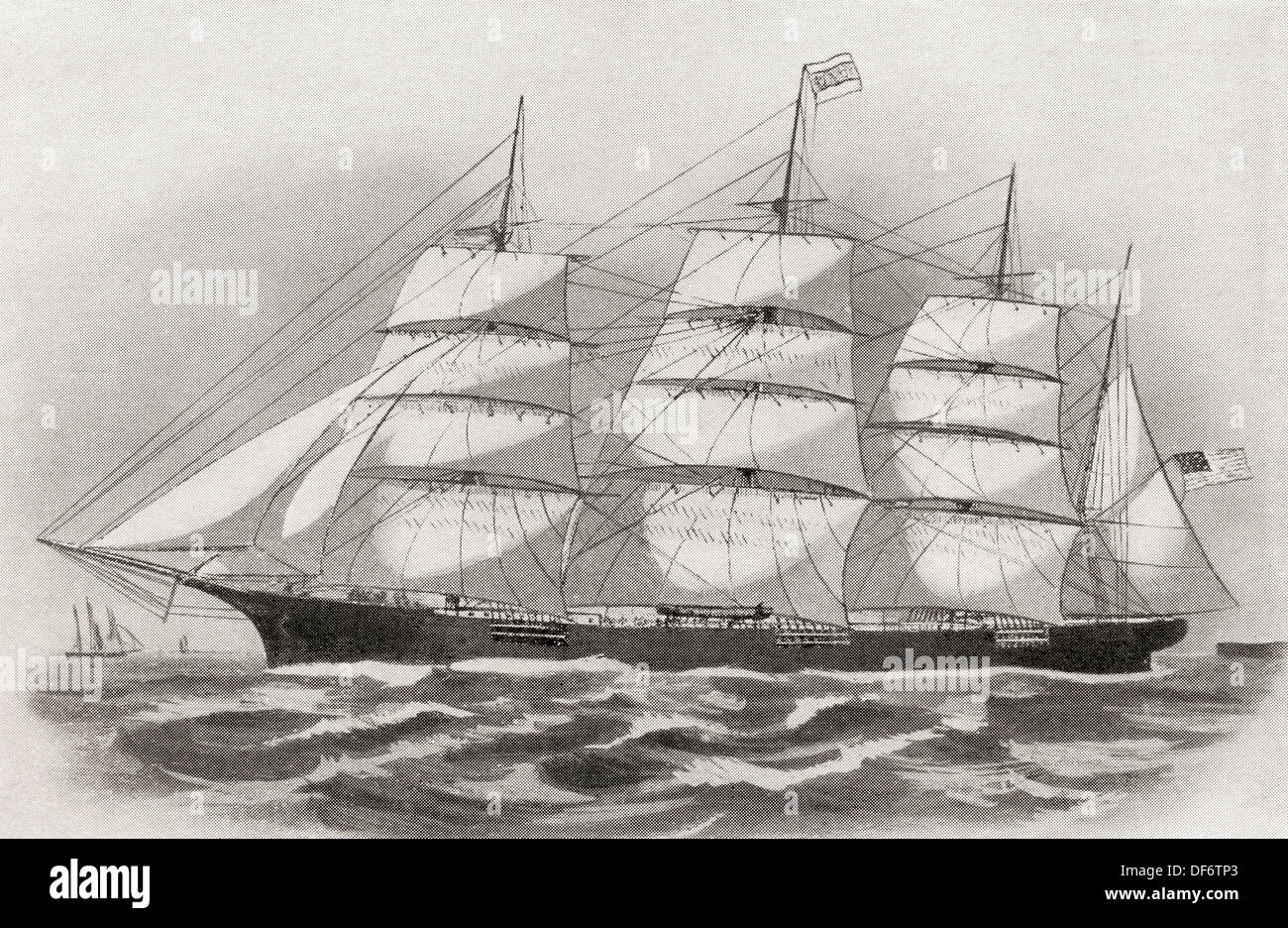 The Great Republic, the largest wooden clipper ship ever constructed ...