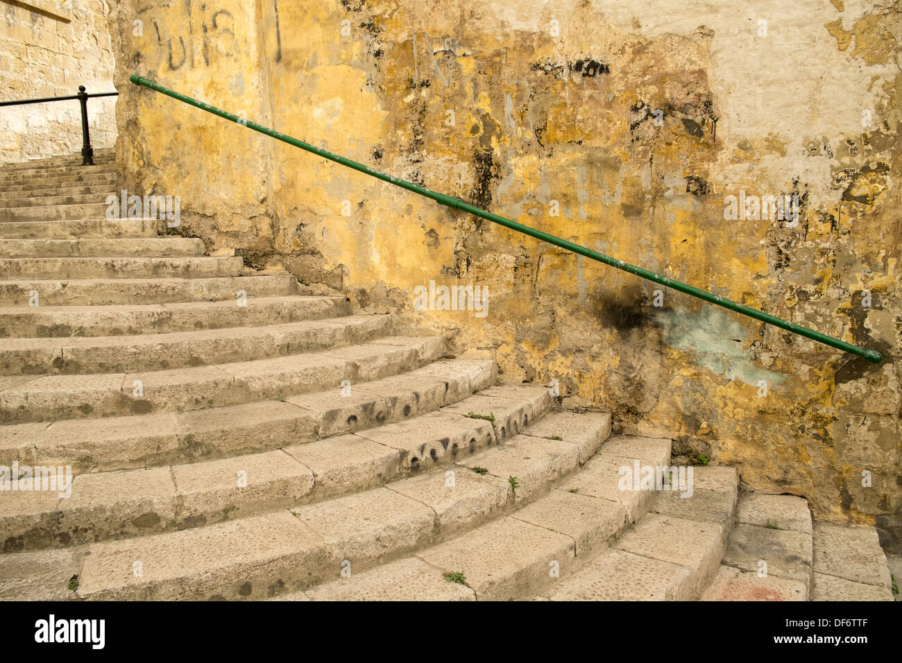 Stone steps in Malta's Capital Valletta Stock Photo - Alamy