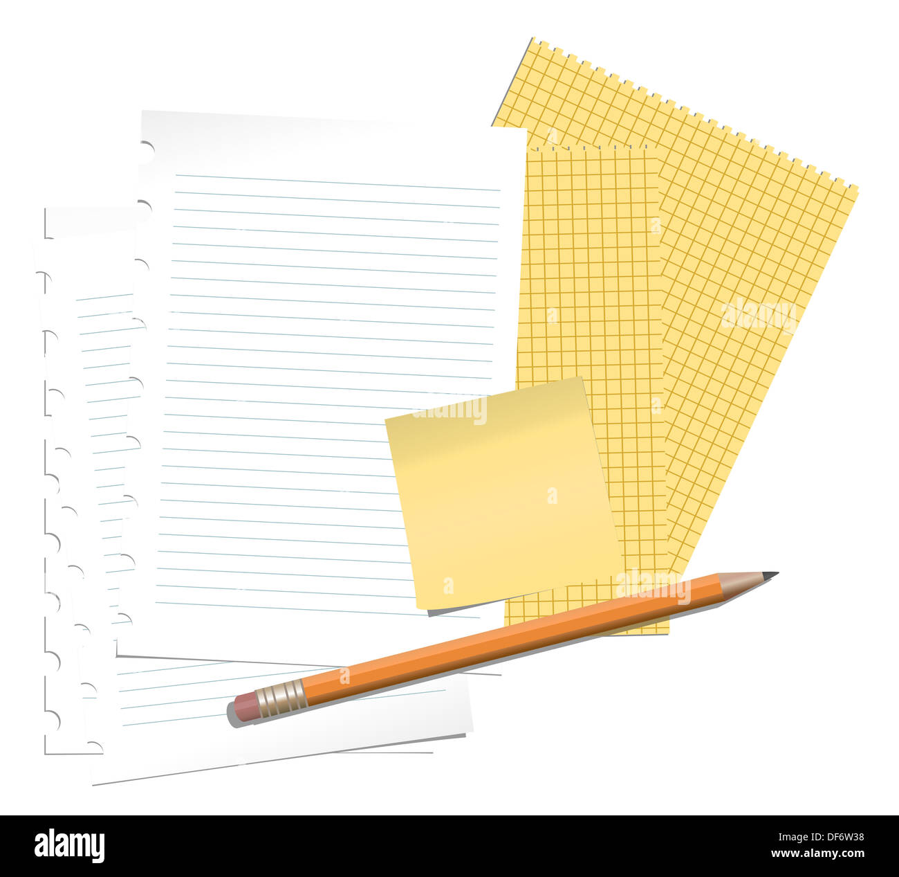 Sheet of writing paper clipart hi-res stock photography and images - Alamy