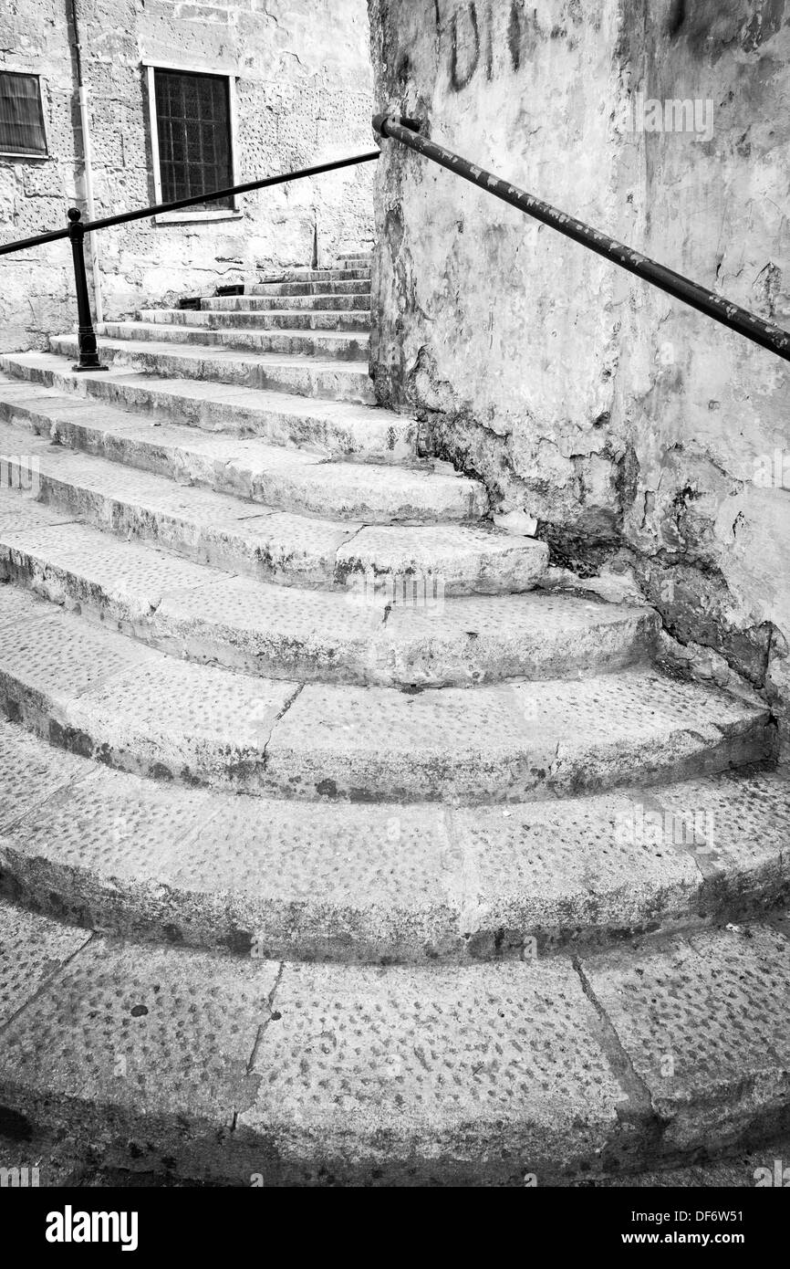 Stone steps in Malta's Capital Valletta Stock Photo - Alamy
