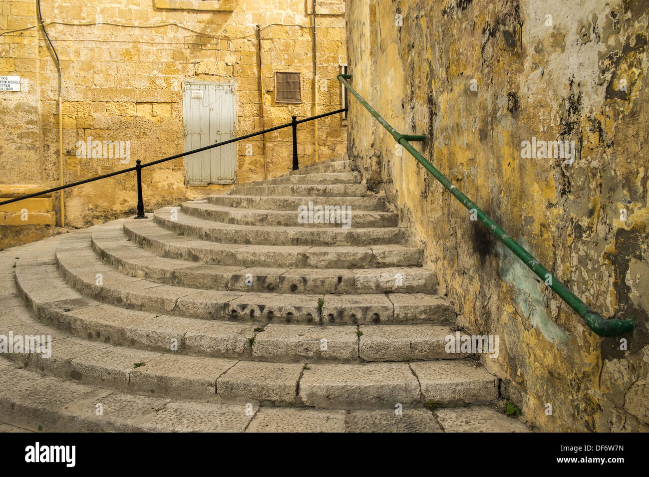 Stone steps in Malta's Capital Valletta Stock Photo - Alamy