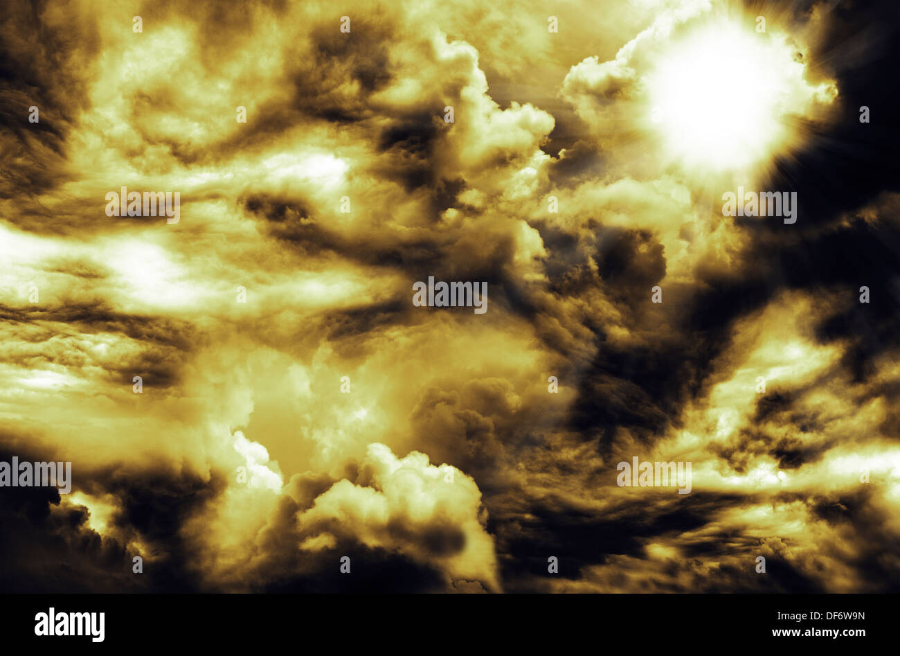 Sun in storm clouds sky Stock Photo - Alamy
