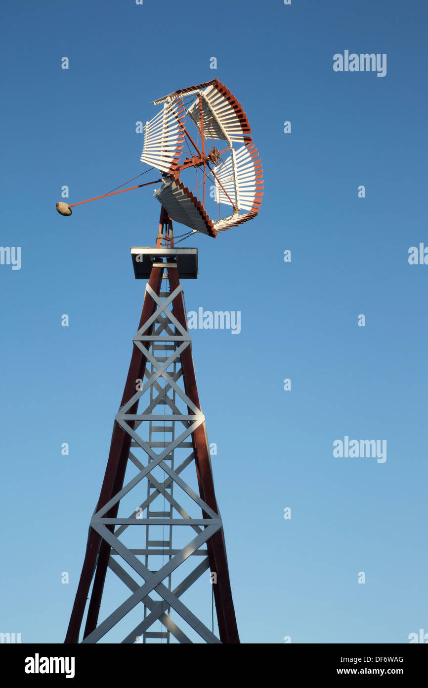 Prairie windmill built in 1919 and restored in 1993 at the Berry Barn ...