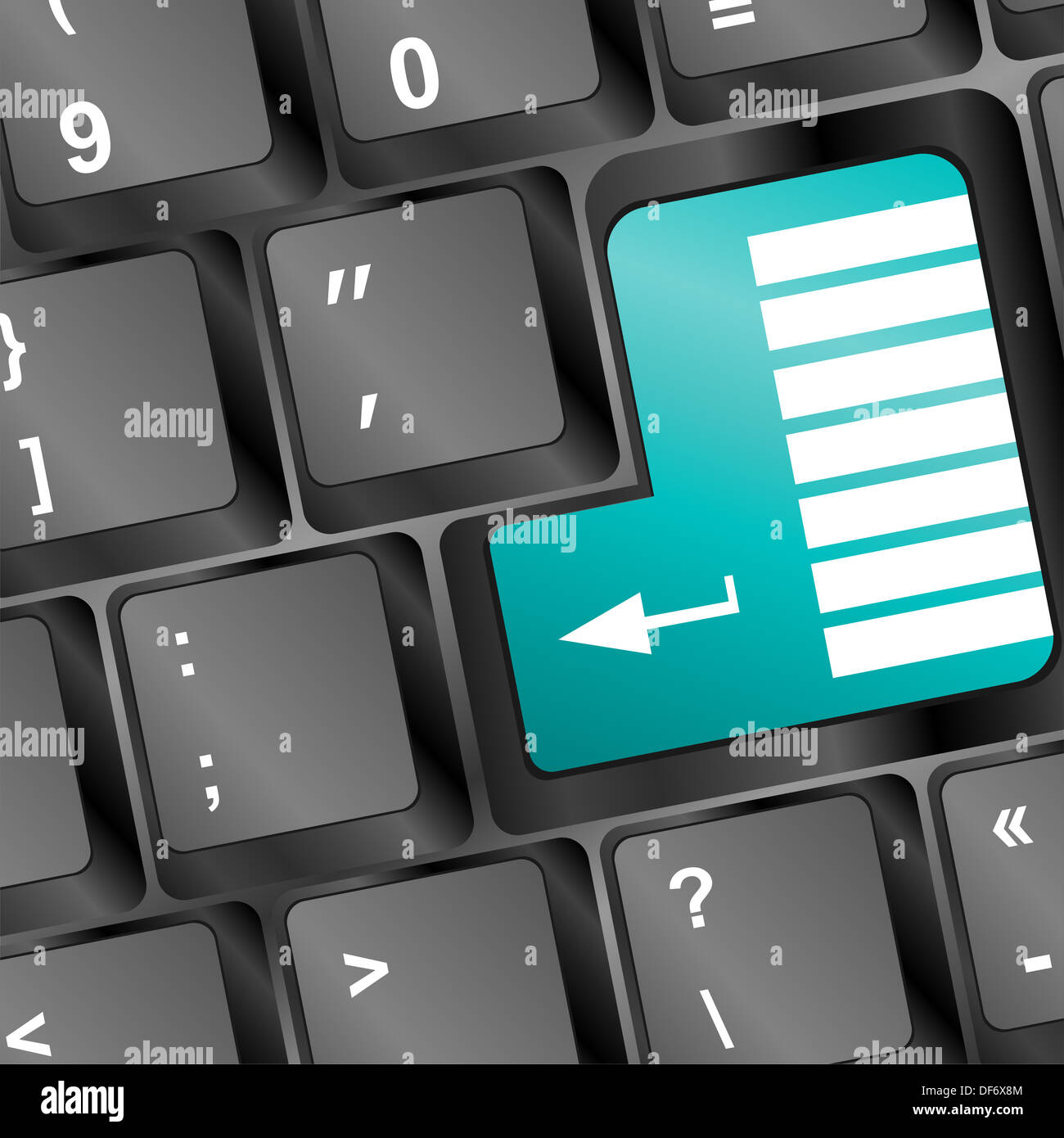blue keyboard button with abstract business lines Stock Photo - Alamy