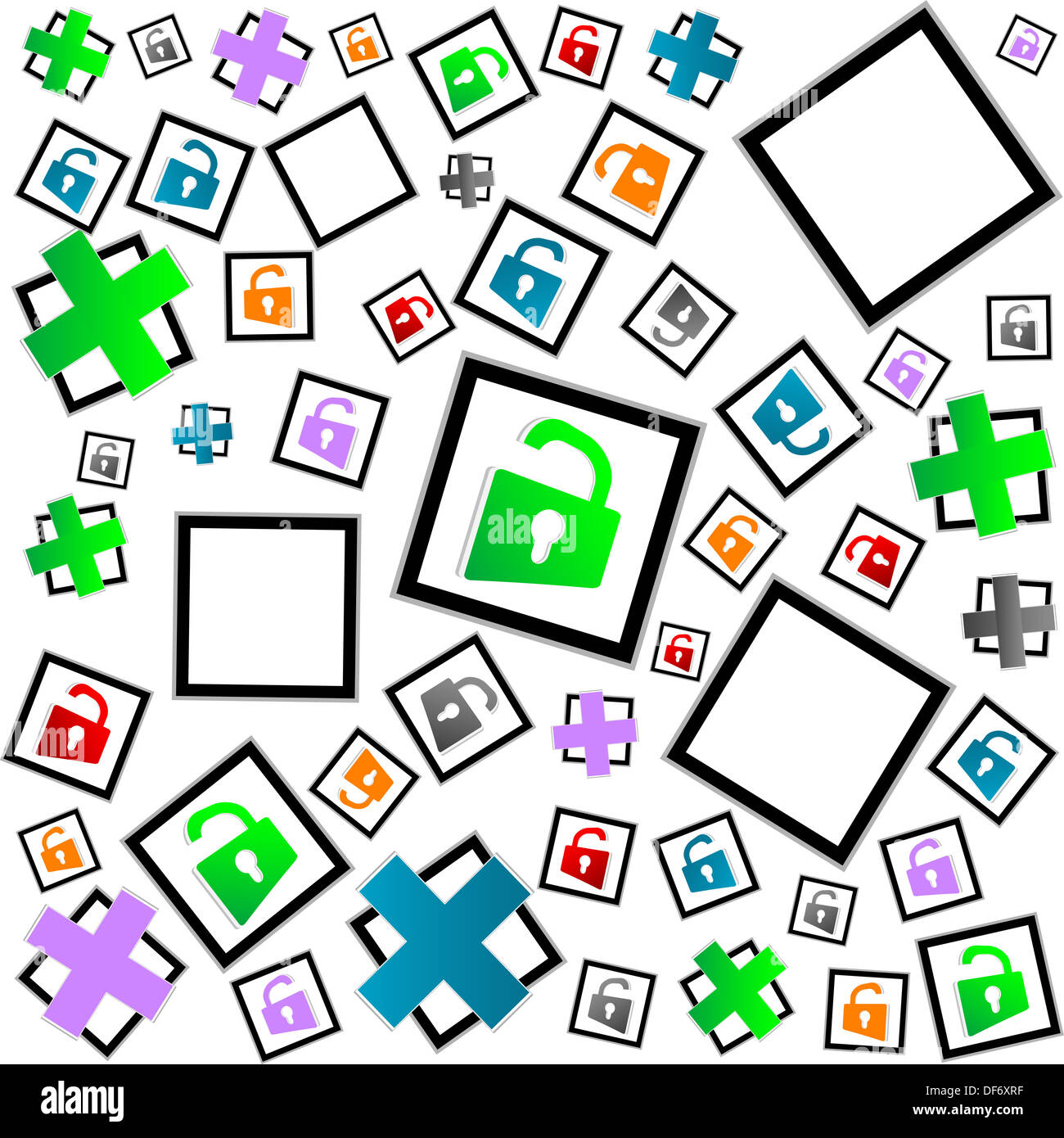 Locks seamless pattern background with black white frame Stock Photo ...