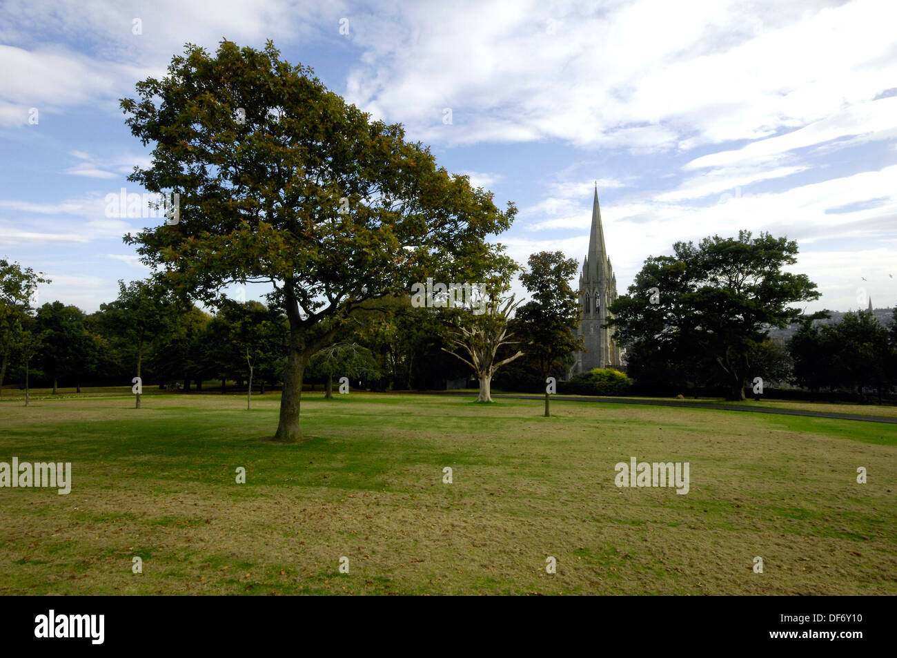 Brooke Park and Saint Eugune's Catholic cathedral, Derry, Londonderry ...