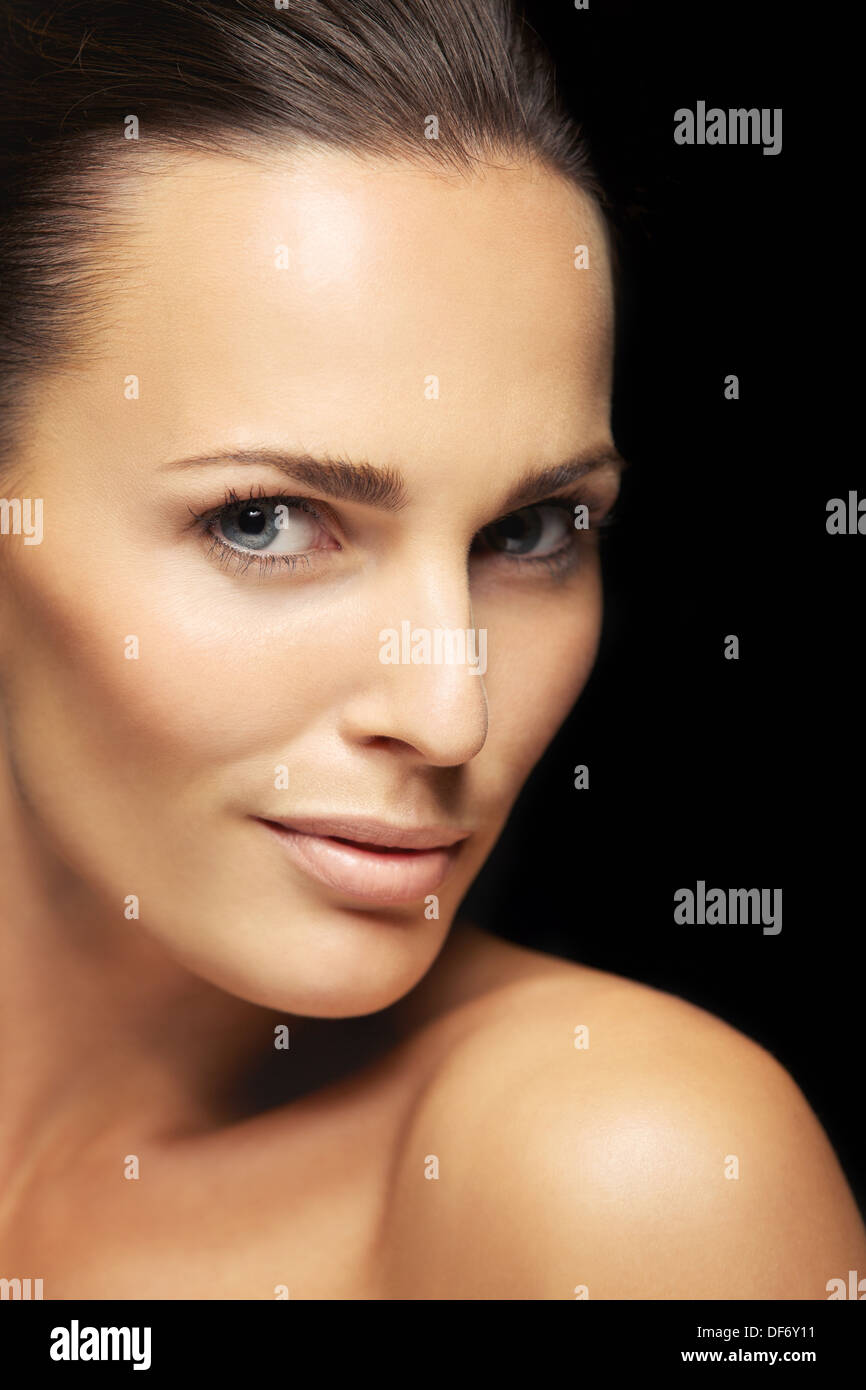 Closeup beautiful woman smile hi-res stock photography and images - Alamy
