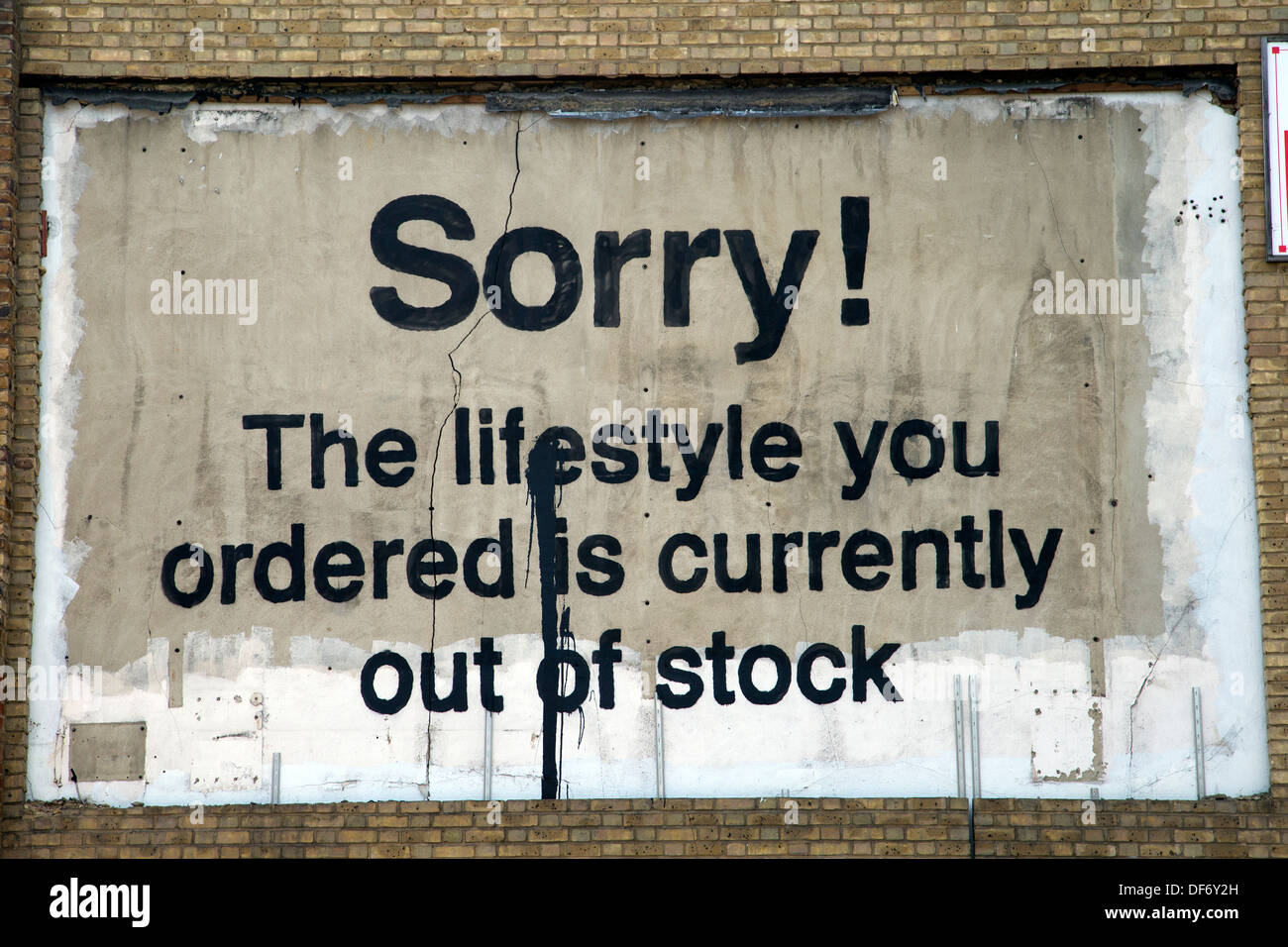 'Sorry the lifestyle that you have ordered is out of stock' street art ...