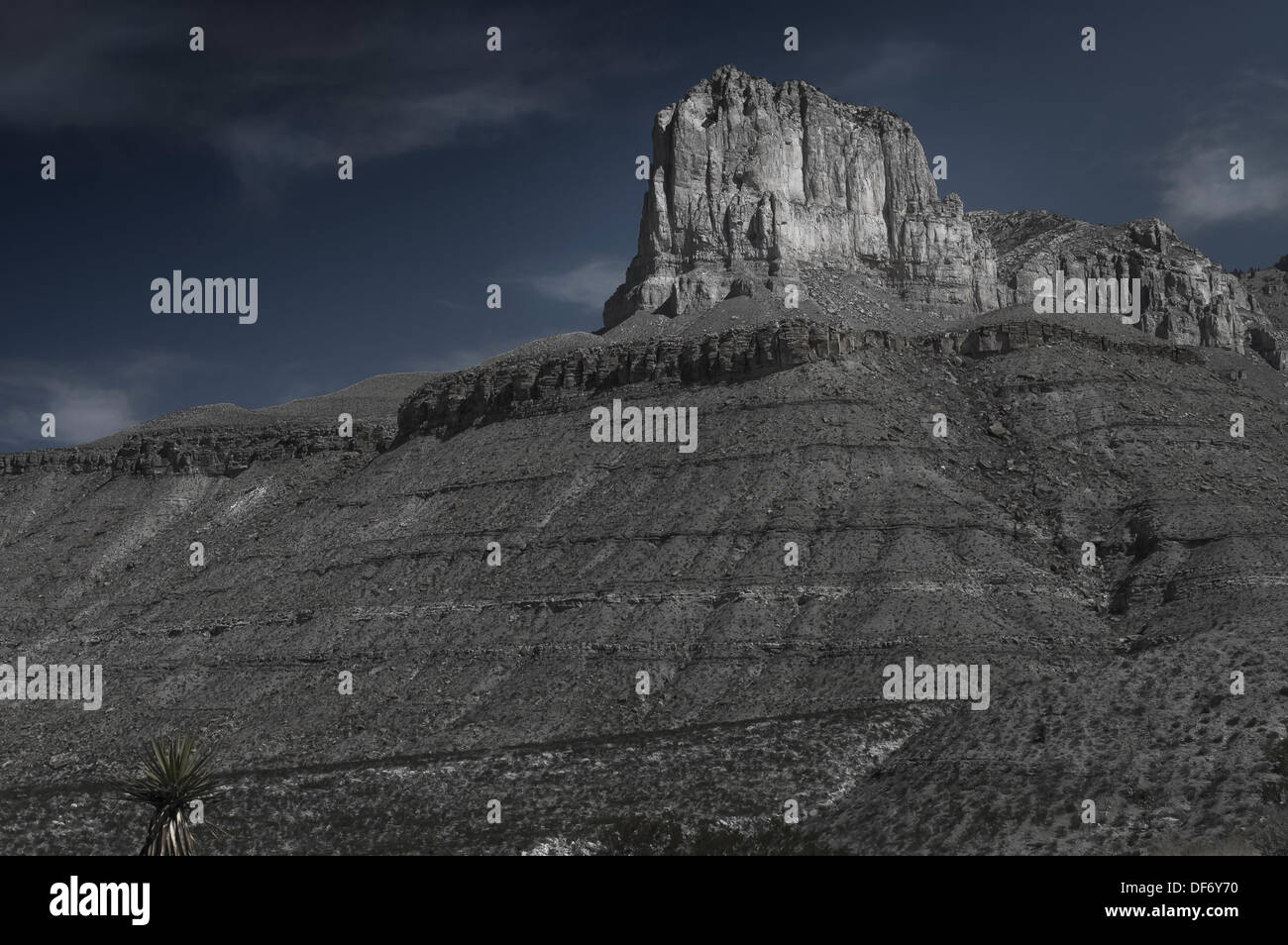 massive limestone formation of El Capitan in Guadalupe Mountains ...
