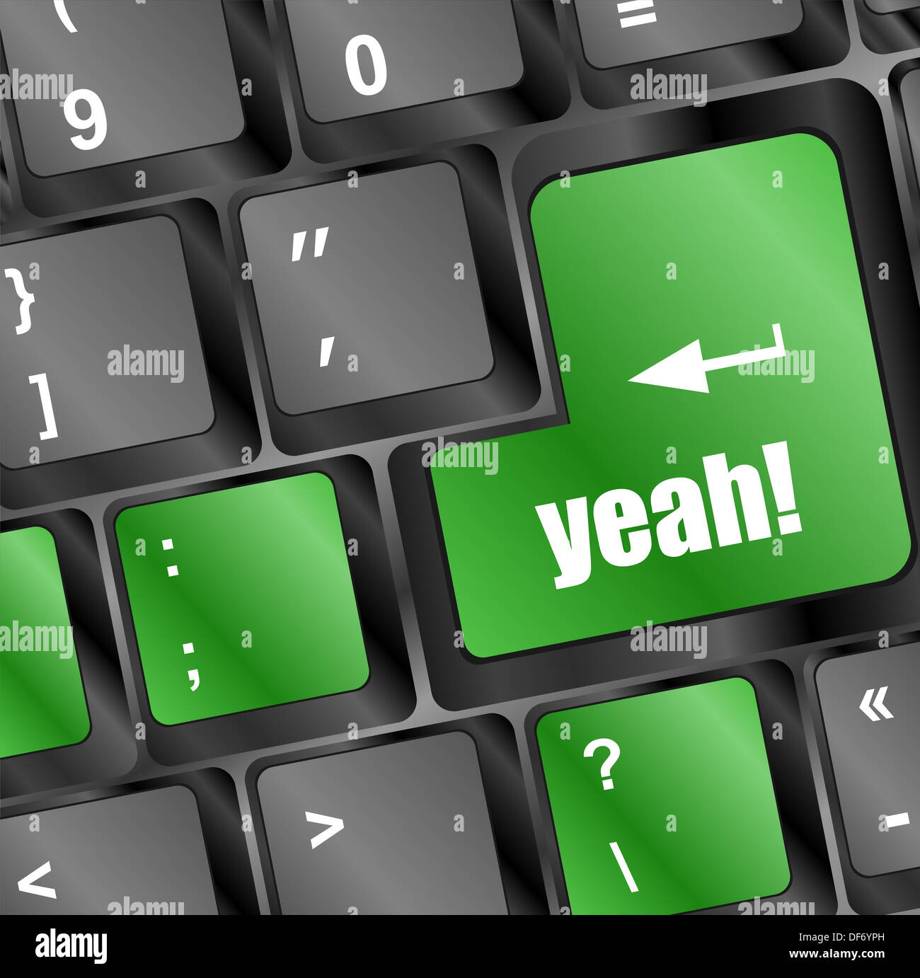 yeah word on computer keyboard key Stock Photo - Alamy