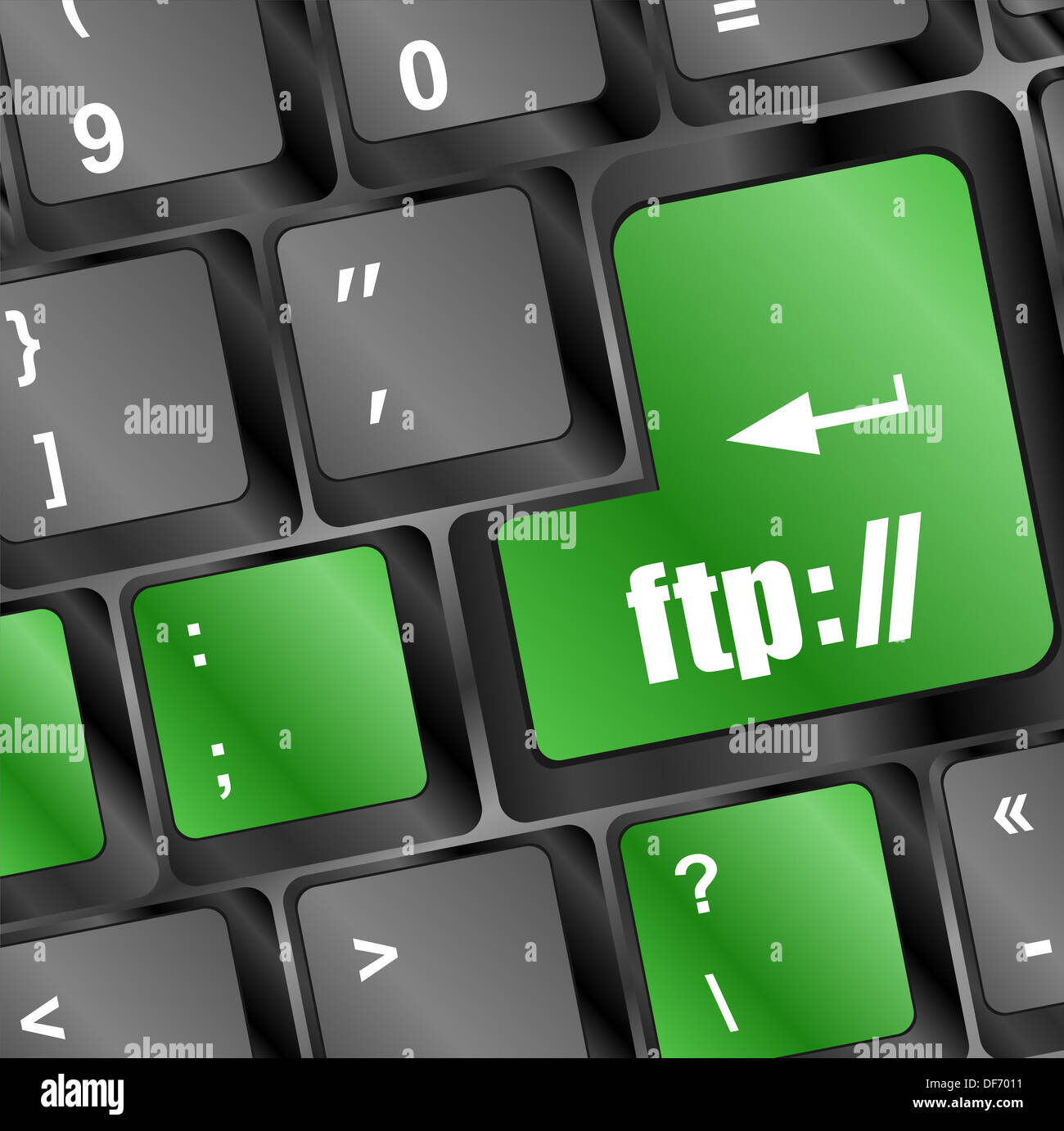 Computer keyboard with ftp key, technology background Stock Photo - Alamy
