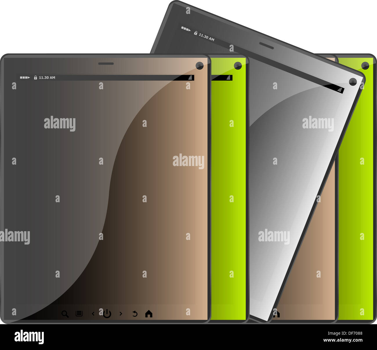 Set of tablet ipad computers isolated on white background Stock Photo ...