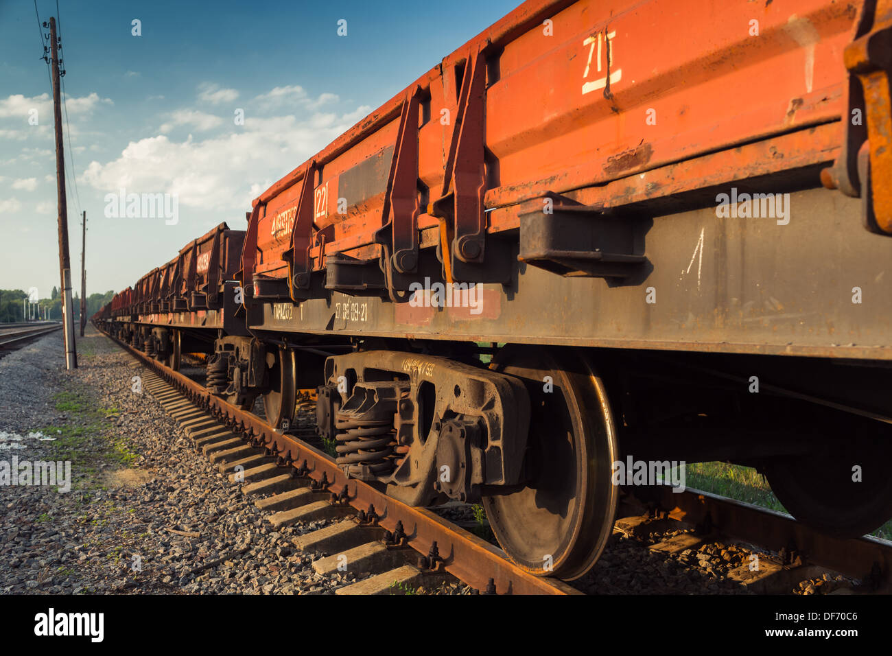Rail freight car close-up Stock Photo - Alamy