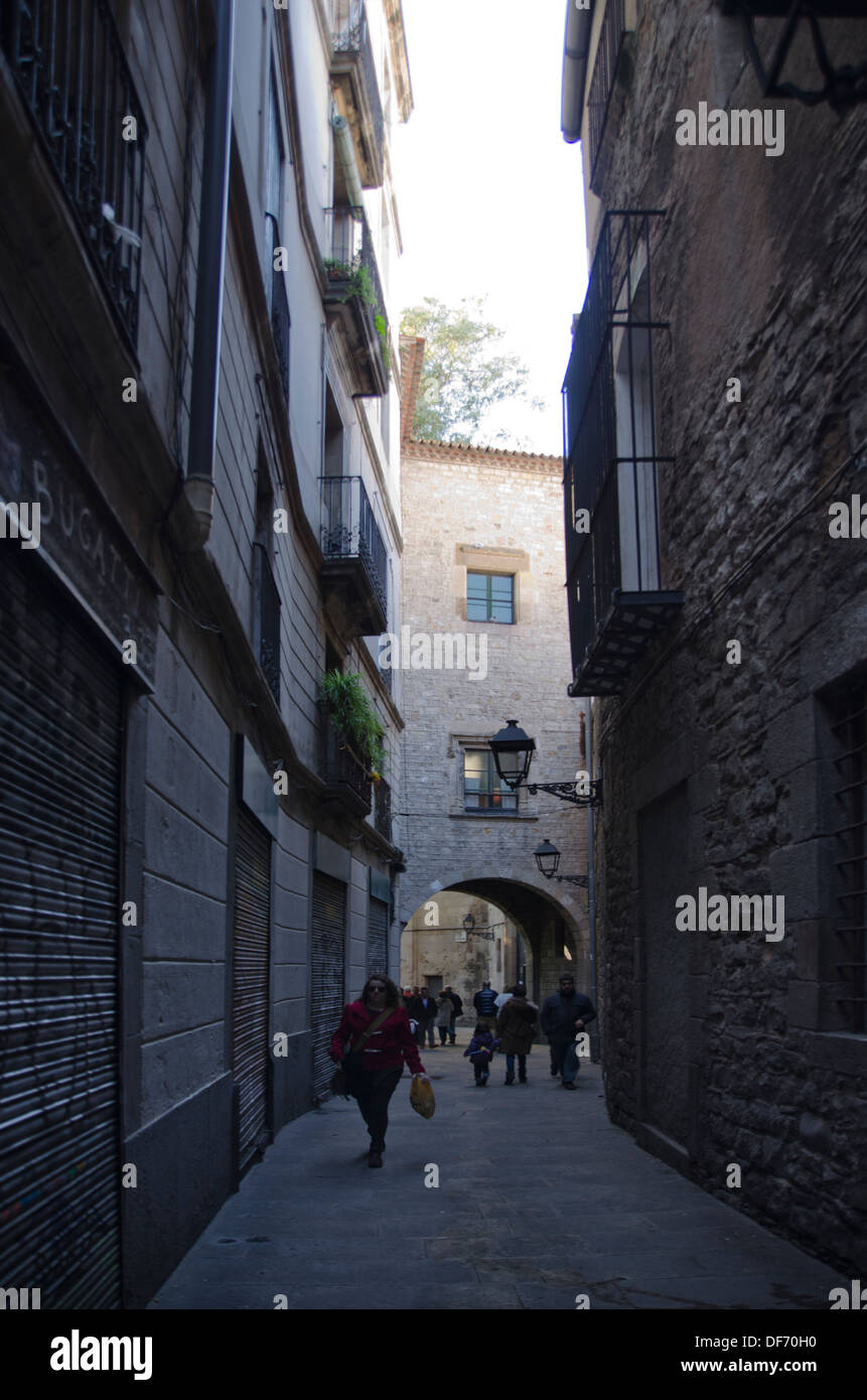 Europe, Spain, Barcelona, Gothic neighborhood, quarter, medieval Stock ...