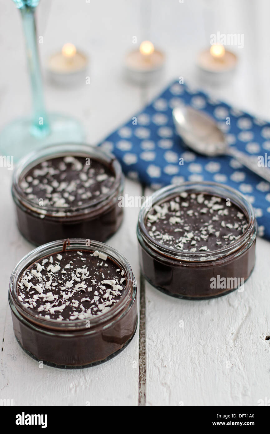 Belgian Chocolate Dessert Pots Stock Photo - Alamy