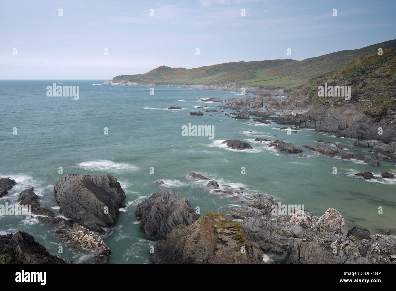Morte Point, North Devon, photographed from Woolacombe Stock Photo - Alamy
