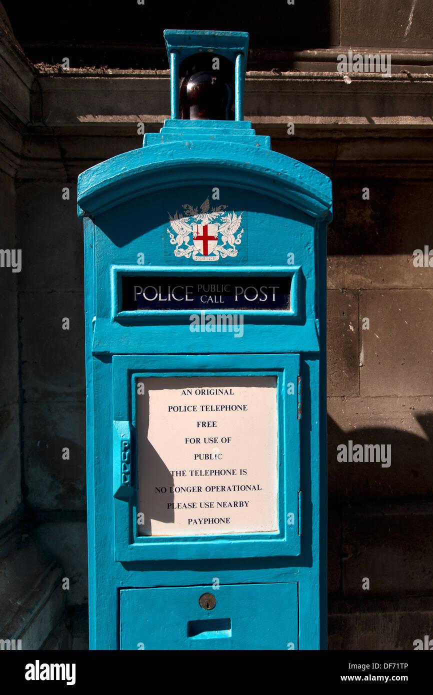 Police 'Call post', Guildhall Yard, London, England, UK Stock Photo - Alamy