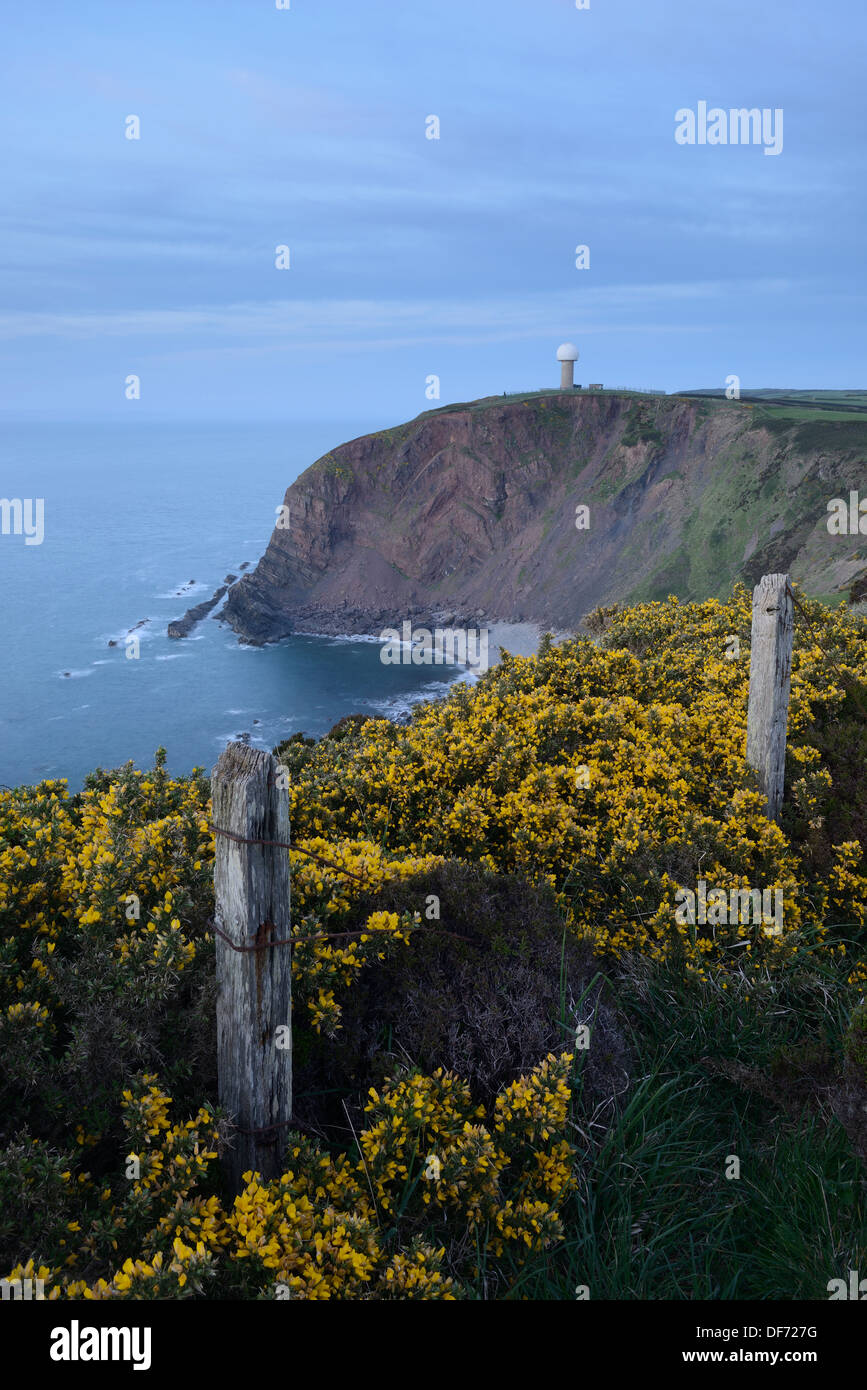 View towards a radar station at Hartland Point, North Devon, UK Stock ...