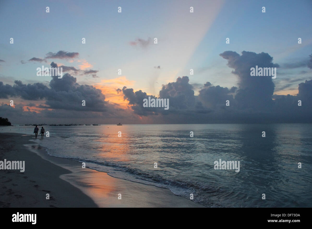 Sandy beach on a Caribbean getaway town Stock Photo - Alamy