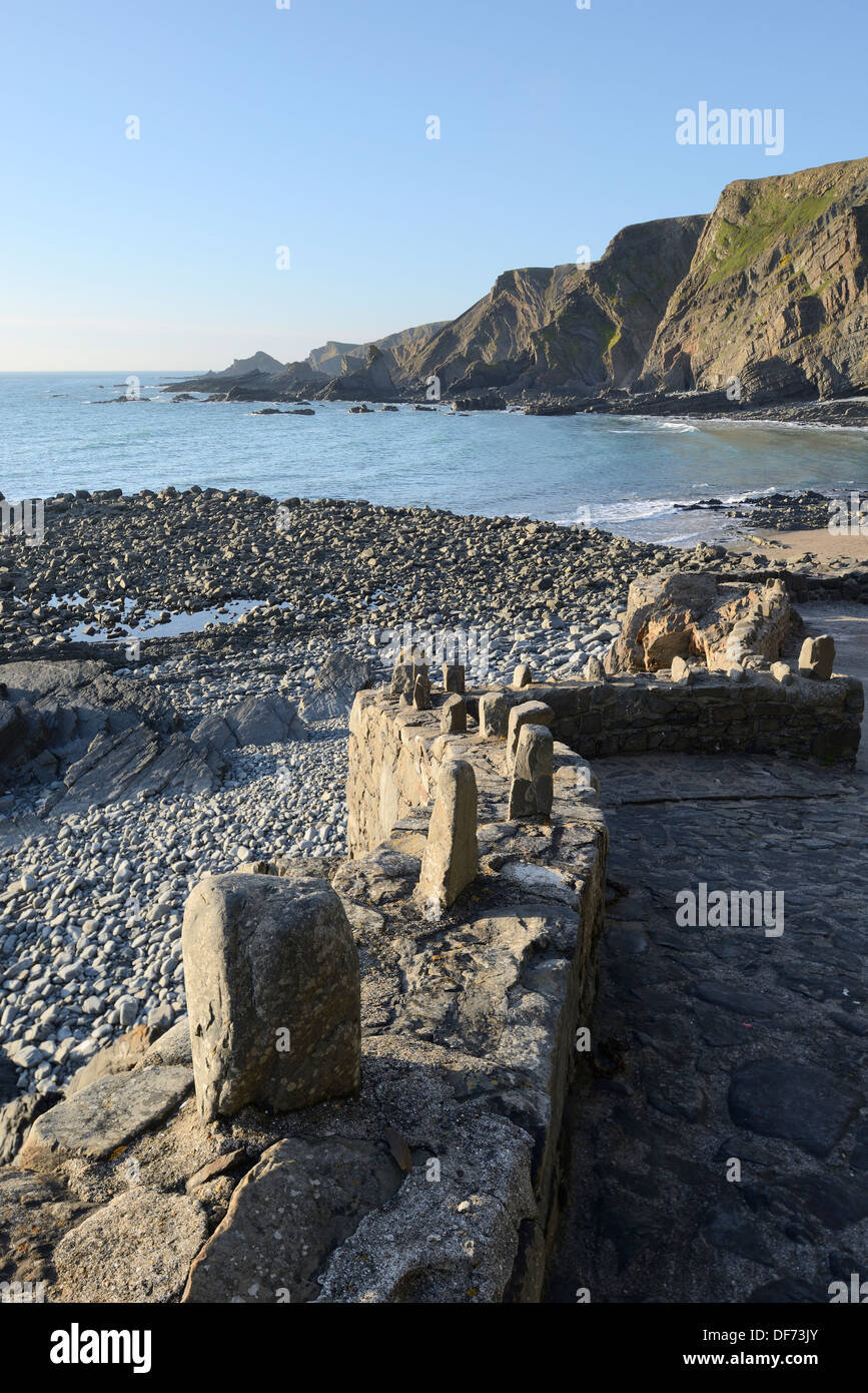 Footpath leading to the beach at Hartland Quay, North Devon, UK Stock ...
