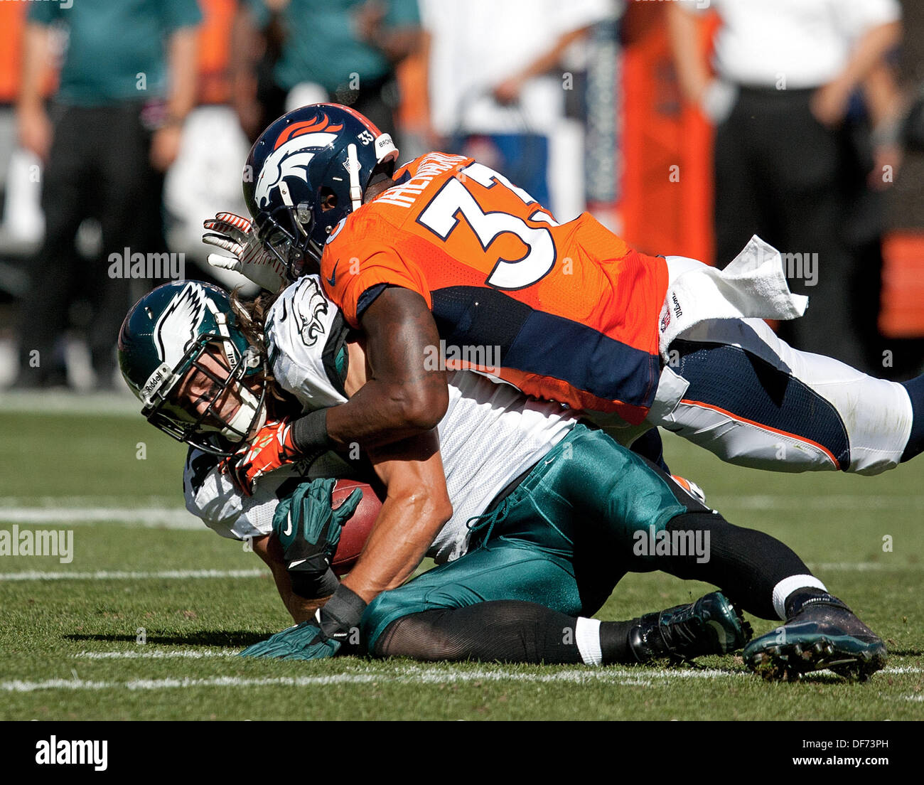 Denver, Colorado, USA. 29th Sep, 2013. Eagles WR RILEY COOPER, bottom ...