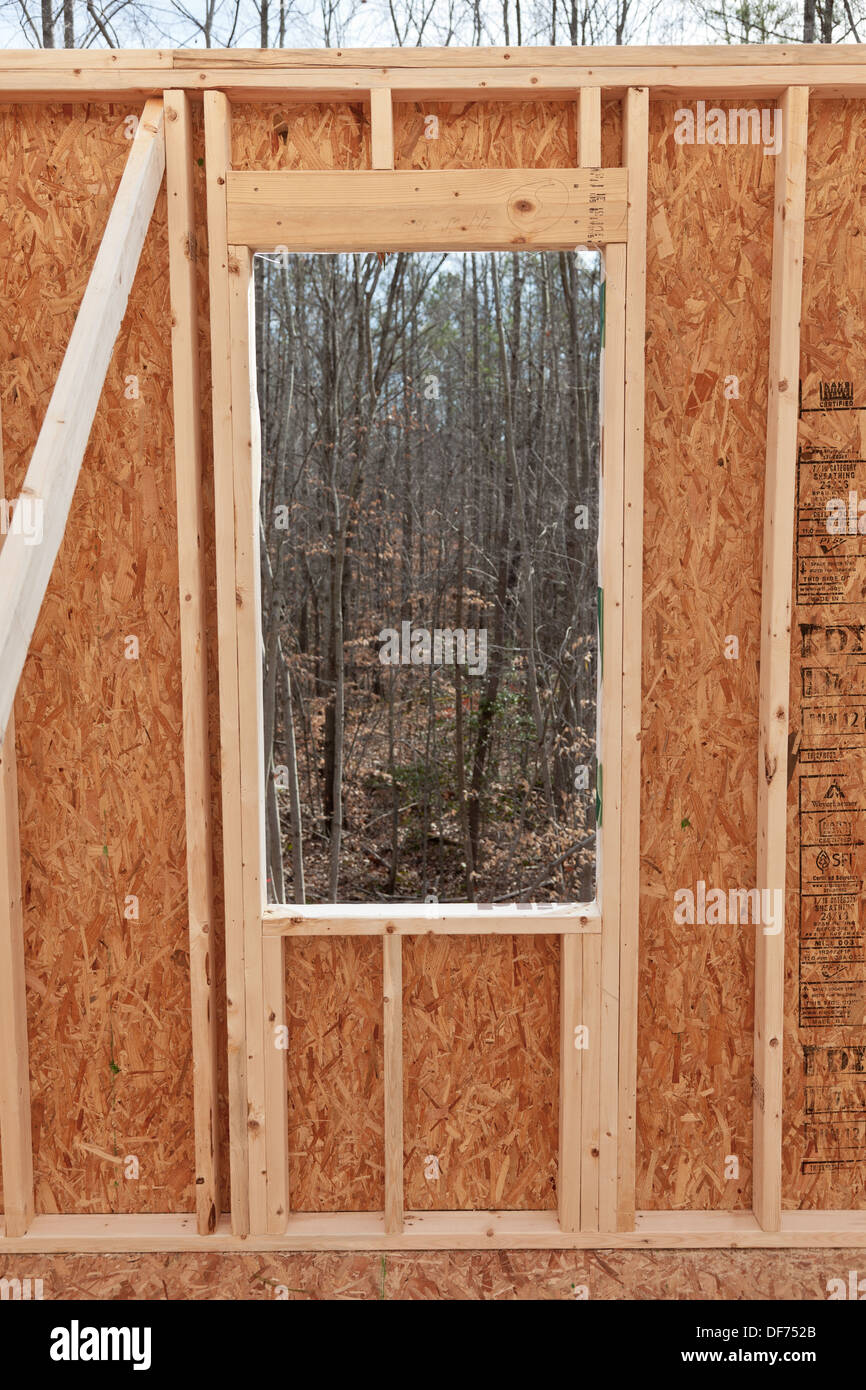 New home construction - window frame Stock Photo - Alamy
