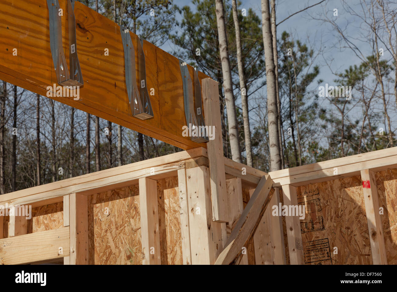 New home construction - support beam Stock Photo - Alamy