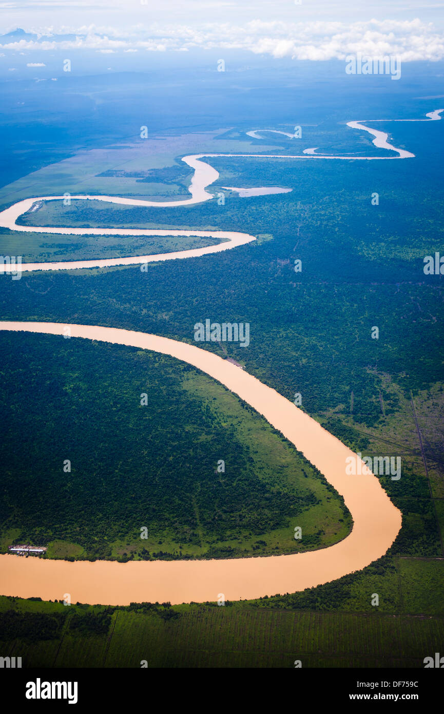 Meandering river system, Borneo Stock Photo - Alamy