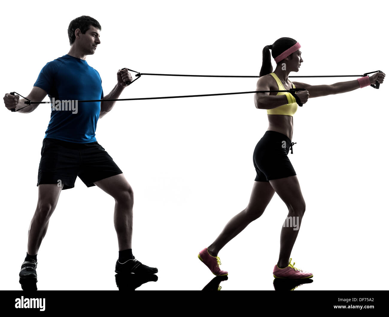 Couple training rubber bands hi-res stock photography and images - Alamy