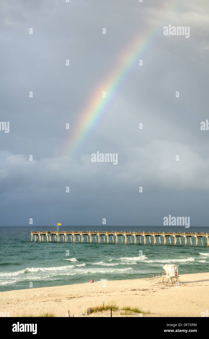 Rainbow over the beach hi-res stock photography and images - Alamy