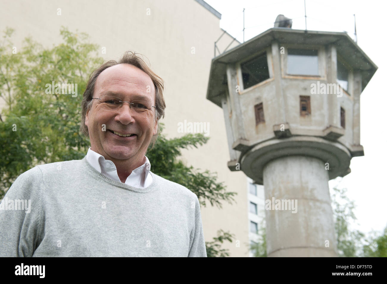 Founder of an initiative Joerg Moser-Metius stands in front of the last ...