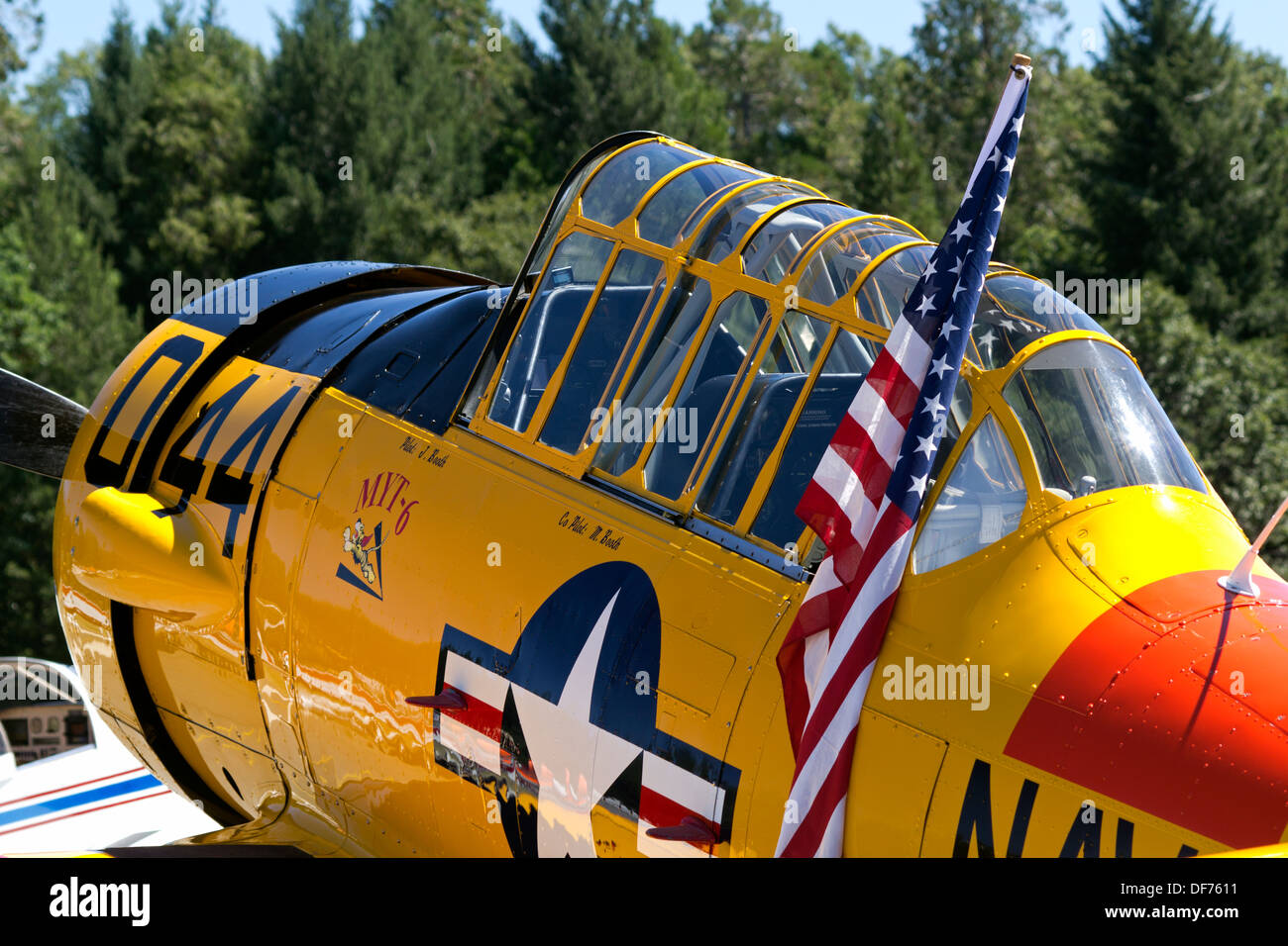 A World War II era T-6 Texan trainer sits on the tarmac at the Nevada ...