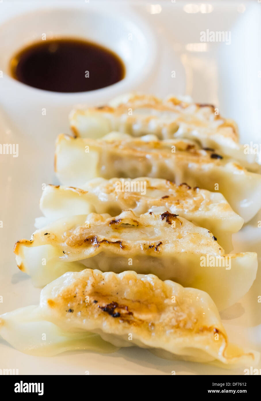 japanese food style dumpling on white dish Stock Photo - Alamy