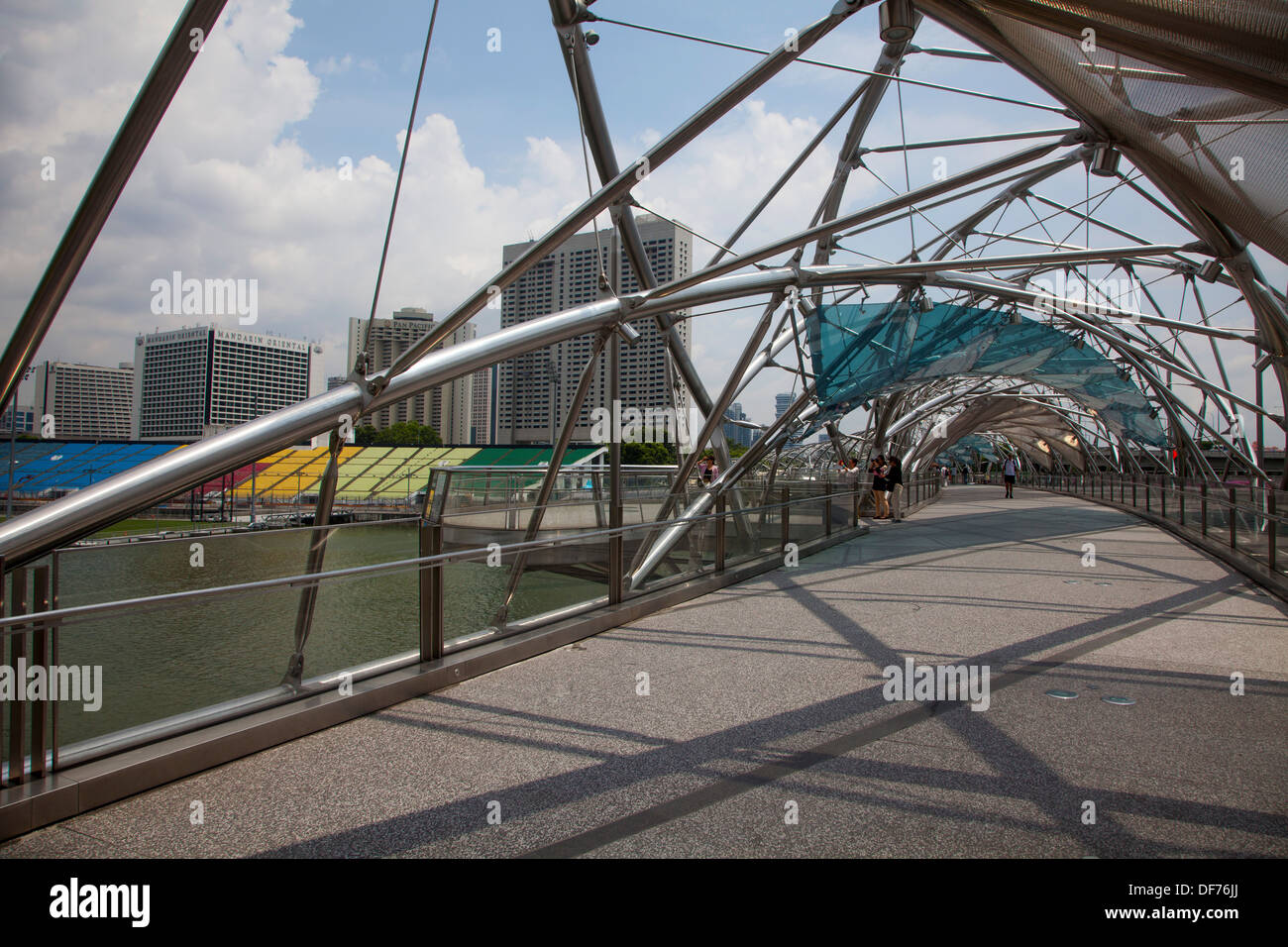 walkway Marina Bay Sands Hotel Area Singapore Asia walking pedestrians ...