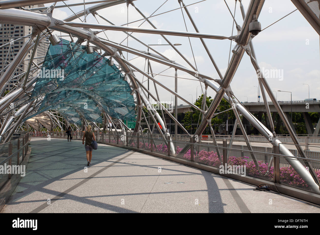 walkway Marina Bay Sands Hotel Area Singapore Asia walking pedestrians ...