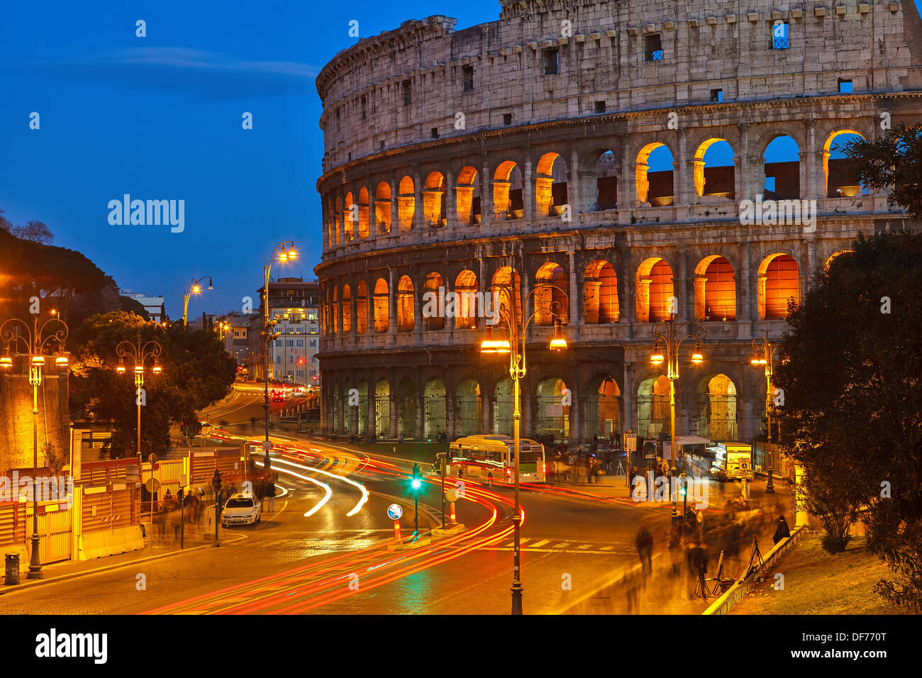 Colosseum at night Stock Photo - Alamy