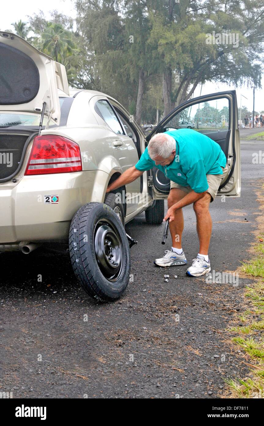 Flat car tire family hi-res stock photography and images - Alamy