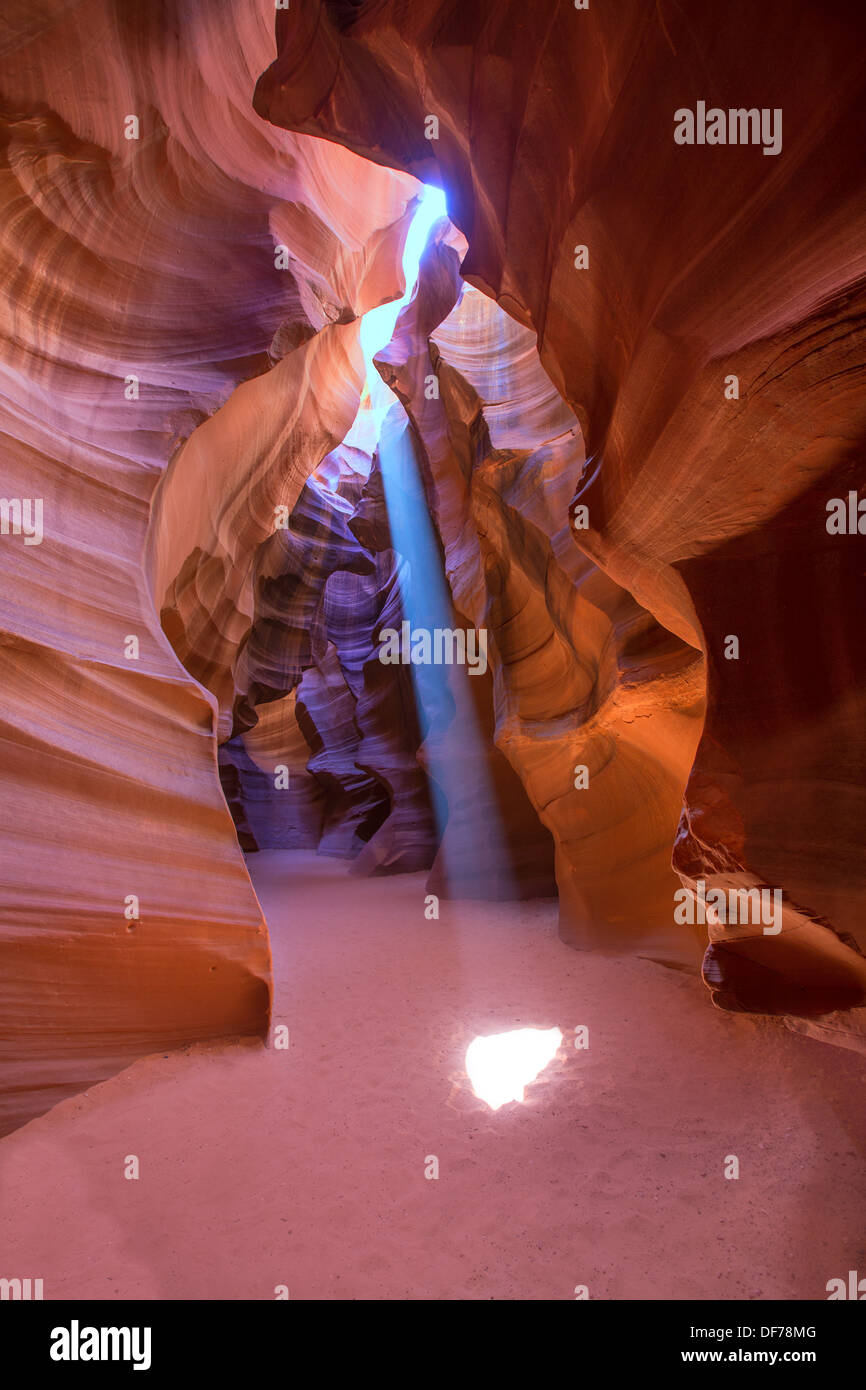 Antelope Canyon Arizona light beams on Navajo land near Page Stock ...