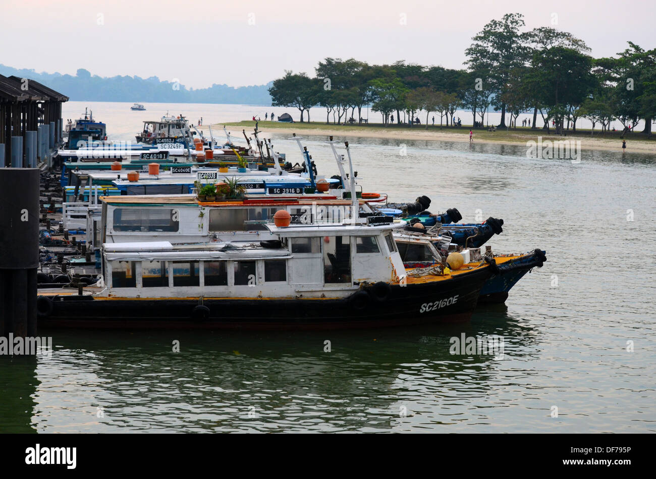 Ferry boats moored at Changi Jetty terminal, Singapore Stock Photo - Alamy