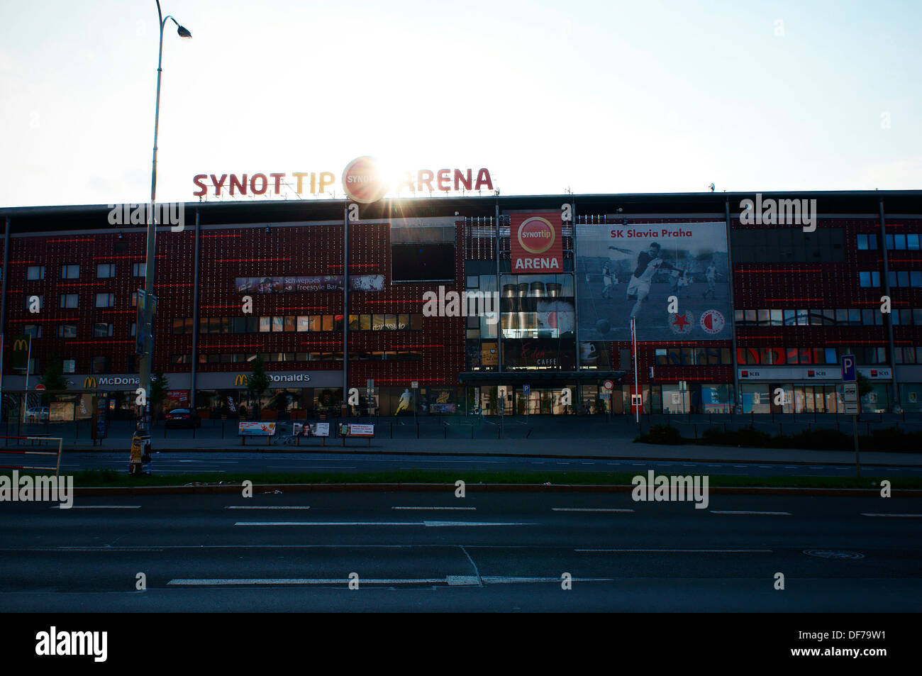 SK Slavia Prague, Stadium Eden, logo Synot Tip Arena, poster Josef ...