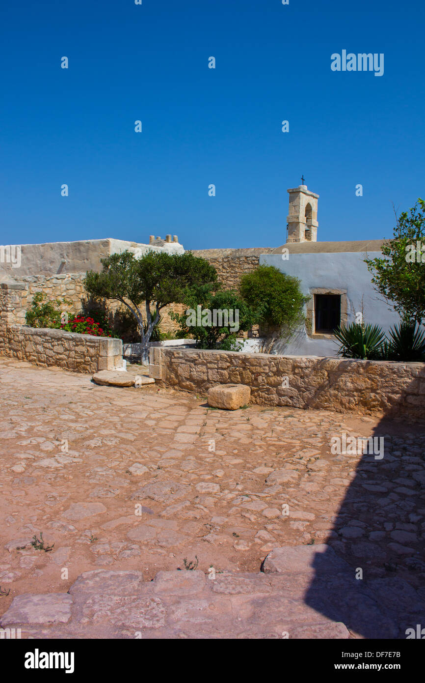 Greek Orthodox church at the ancient city of Aptera in western Crete ...