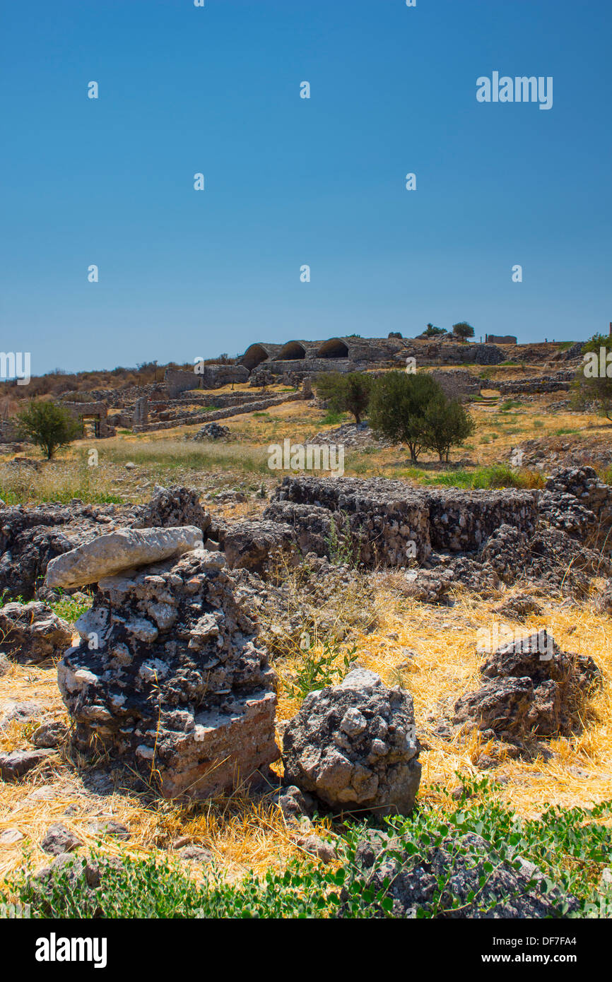 Roman ruins at the ancient city of Aptera in western Crete Stock Photo ...