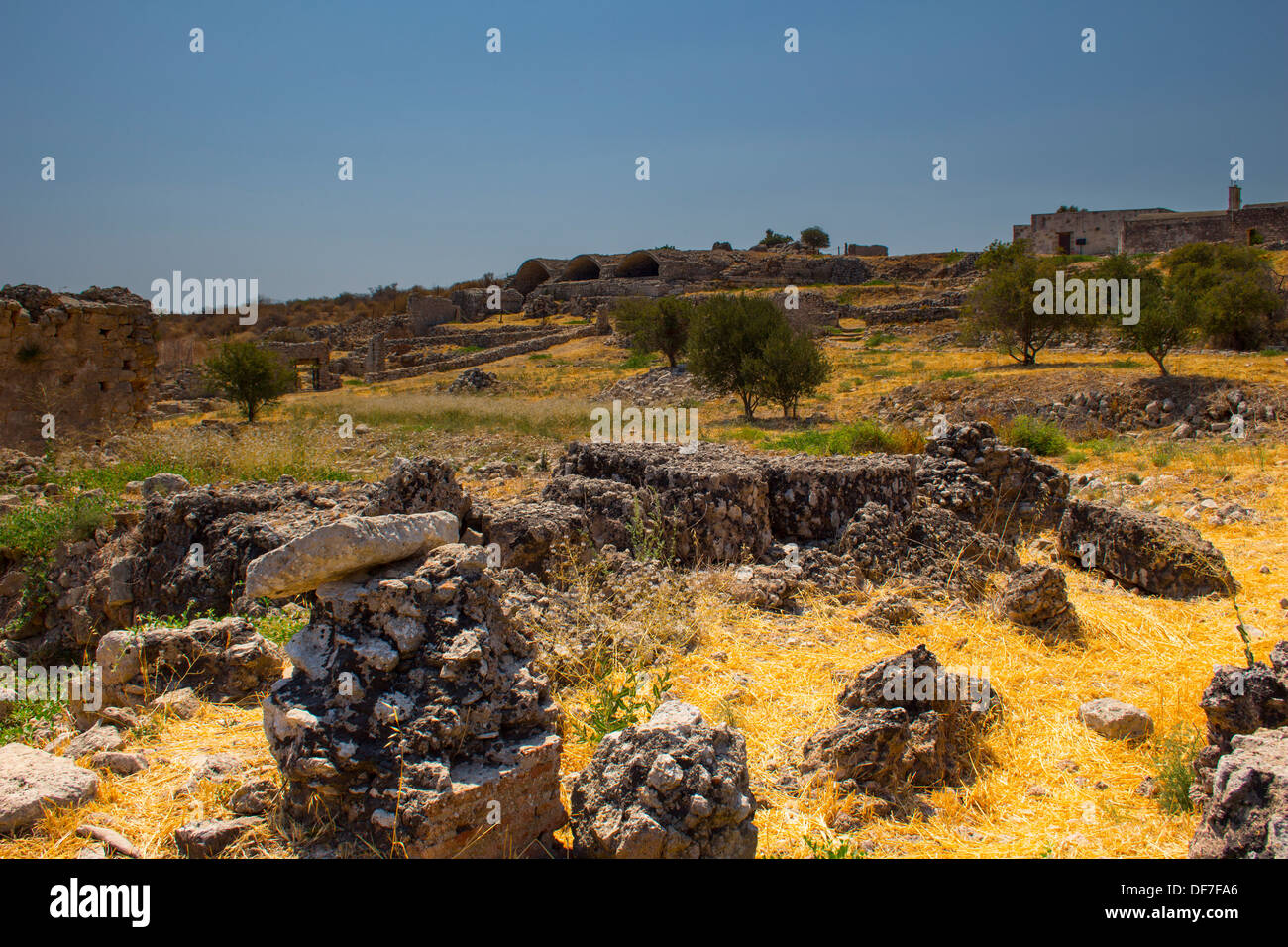 Roman ruins at the ancient city of Aptera in western Crete Stock Photo ...