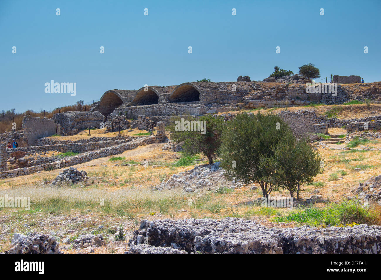 Roman ruins at the ancient city of Aptera in western Crete Stock Photo ...