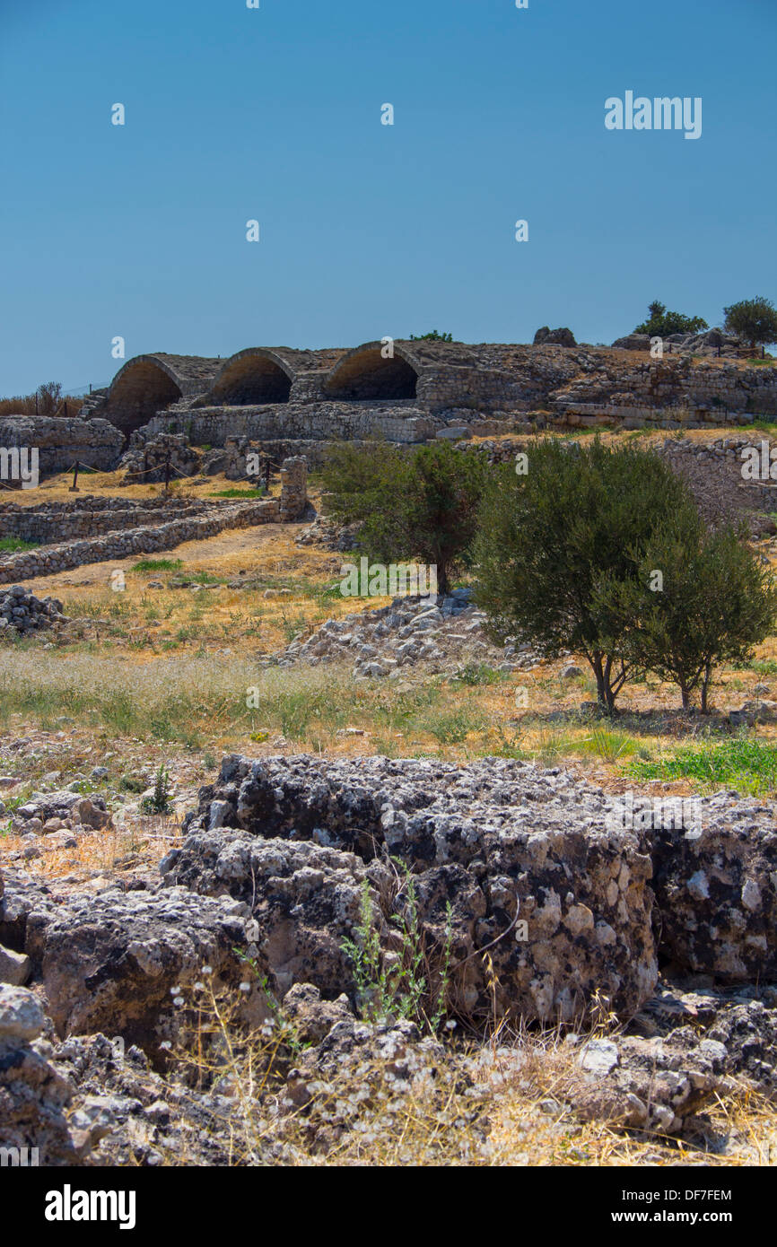 Roman ruins at the ancient city of Aptera in western Crete Stock Photo ...